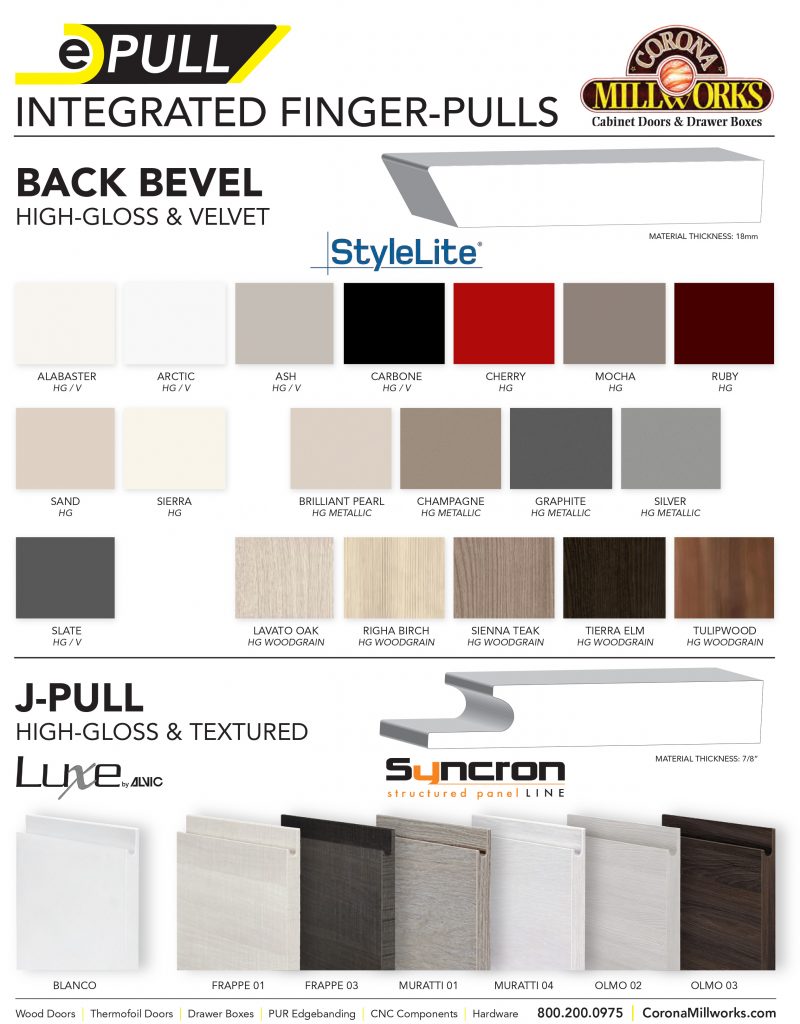 E-Pull Integrated Fingerpulls – Corona Millworks | Cabinet Doors ...